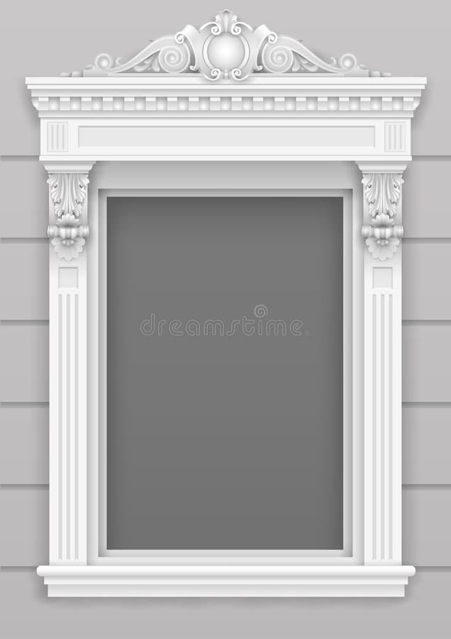 Classic White Architectural Window Facade Frame Stock Illustration ...