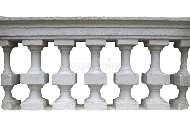 Classic White Balustrade with Concrete Balusters Stock Illustration ...