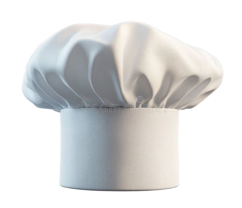 A Classic White Chef S Hat, Tall and Pleated, is Isolated on a ...