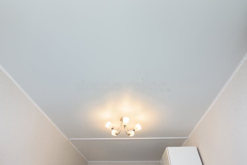 Classic White Matte Ceiling in the Hall Stock Photo - Image of living ...