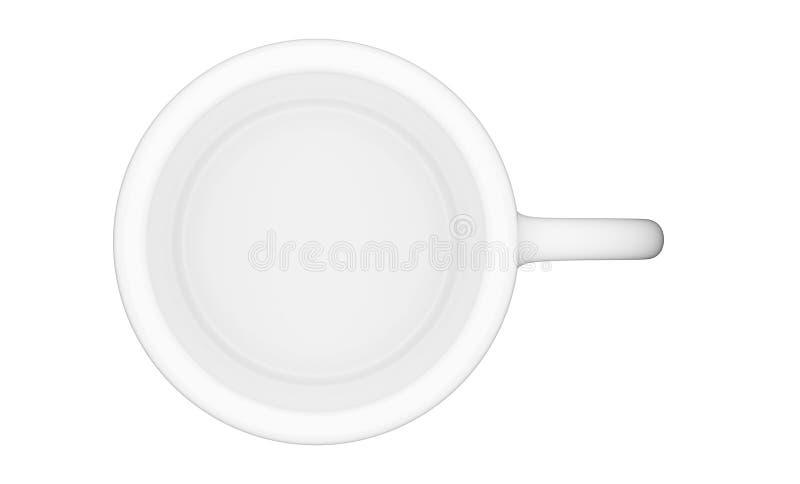 Classic White Mug or Cup Template Mock-up from Above Isolated on White ...