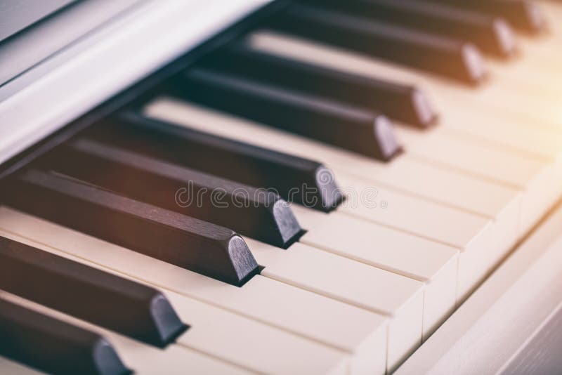 Classic White Piano Keyboard Stock Photo - Image of white, instrument ...