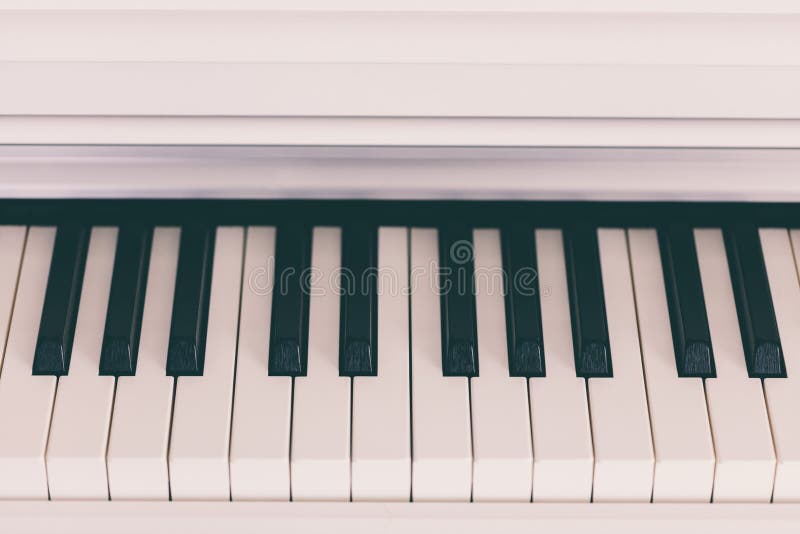 Classic White Piano Keyboard Stock Photo - Image of closeup, home ...