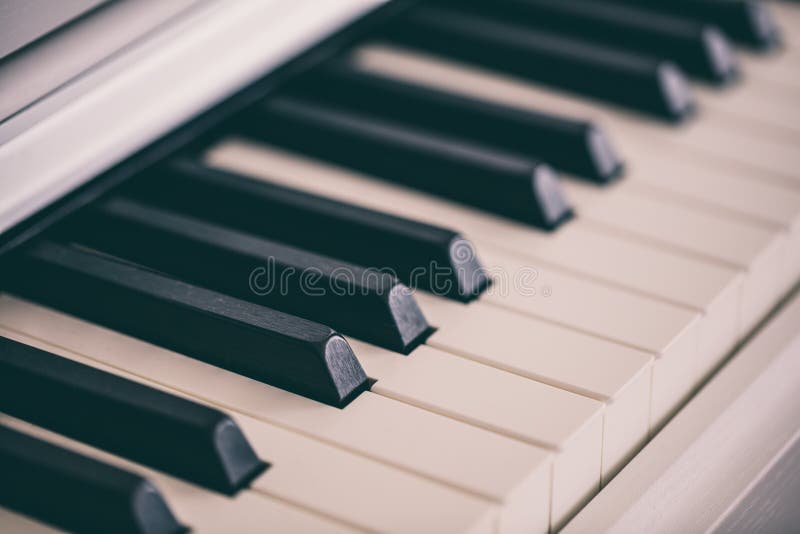 Classic White Piano Keyboard Stock Photo - Image of digital, classic ...