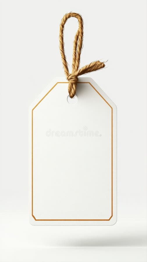 A Classic White Tag with a Natural Rope Hanging Gracefully Creating a ...