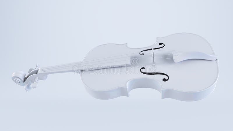Classic White Violin Isolated on White Background, Stock Illustration ...