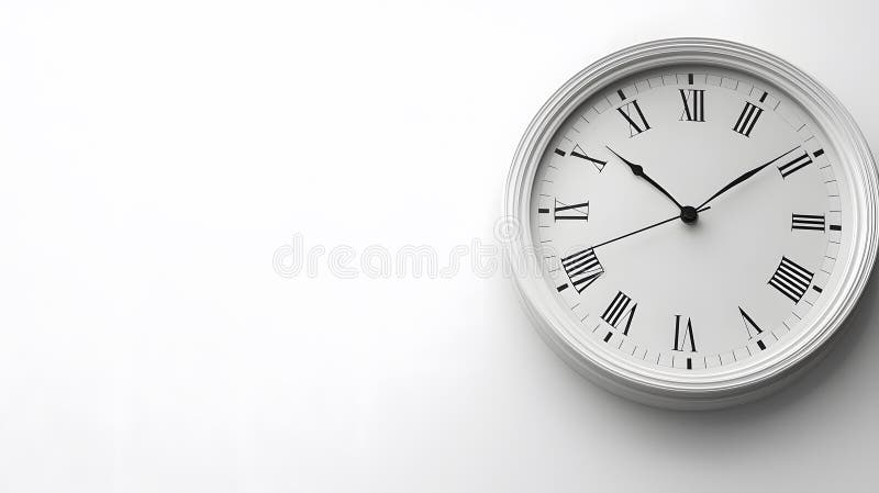 Classic White Wall Clock with Roman Numerals Time Management Concept AI ...