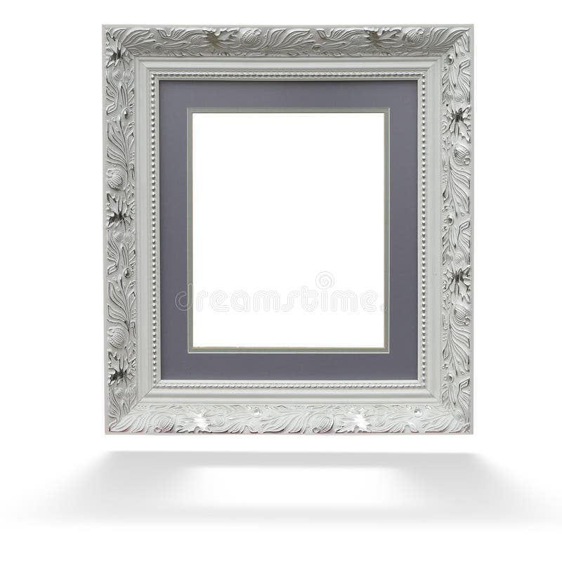 White wooden picture frame stock photo. Image of retro - 22694922