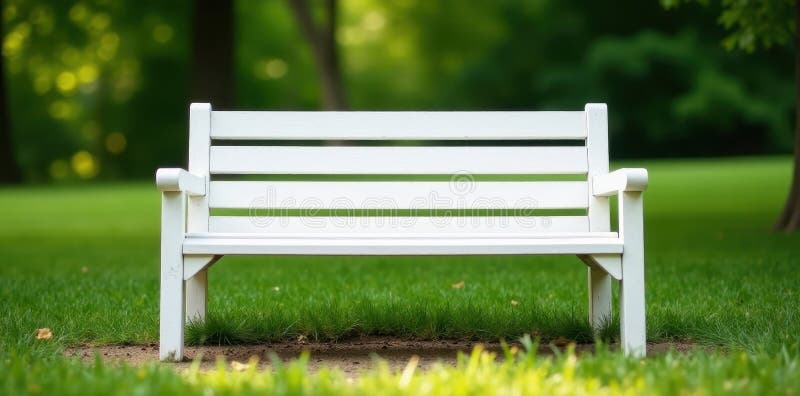 Classic White Wooden Park Bench, Simple Design , White Bench, Clean ...