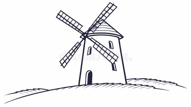 Classic Windmill Structure, Renewable Energy, Vector Design Generative ...