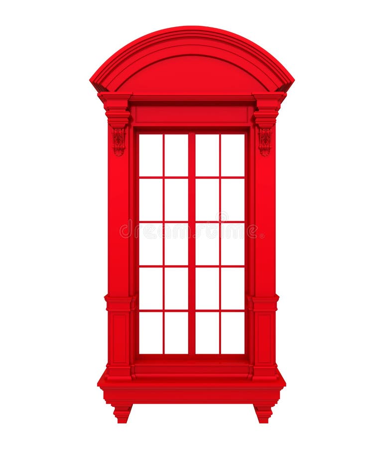 Classic Window Frame Isolated Stock Illustration - Illustration of ...