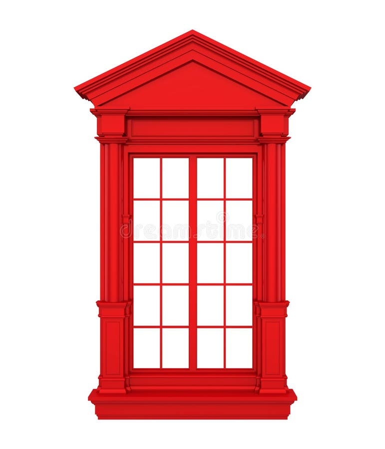 Classic Window Frame Isolated Stock Illustration - Illustration of ...