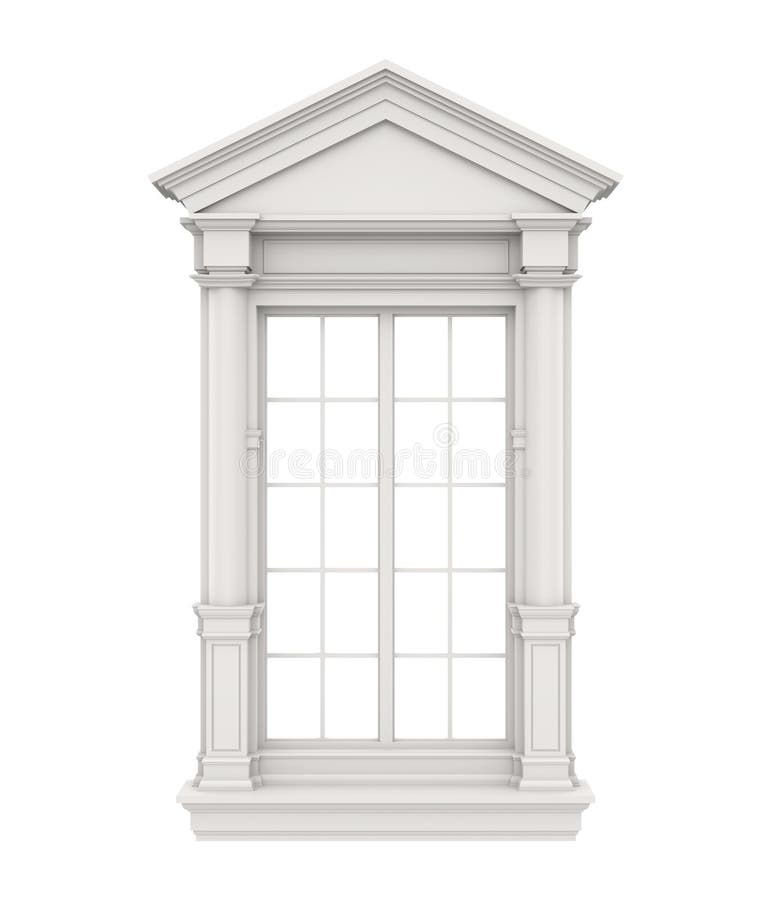 Classic Window Frame Isolated Stock Illustration - Illustration of view ...
