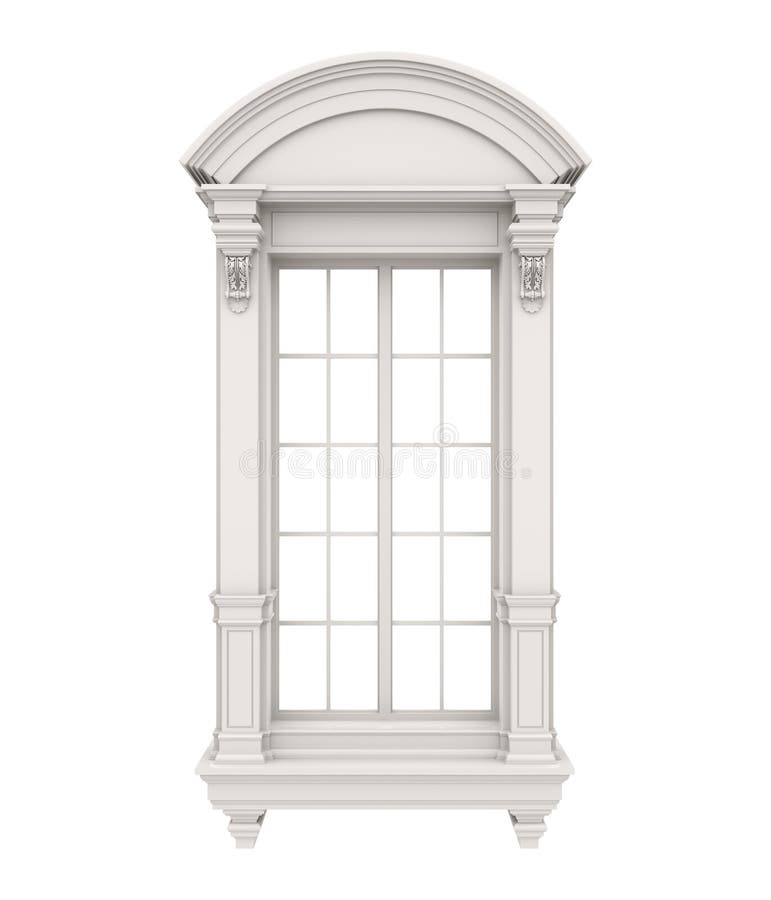 Classic Window Frame Isolated Stock Illustration - Illustration of view ...
