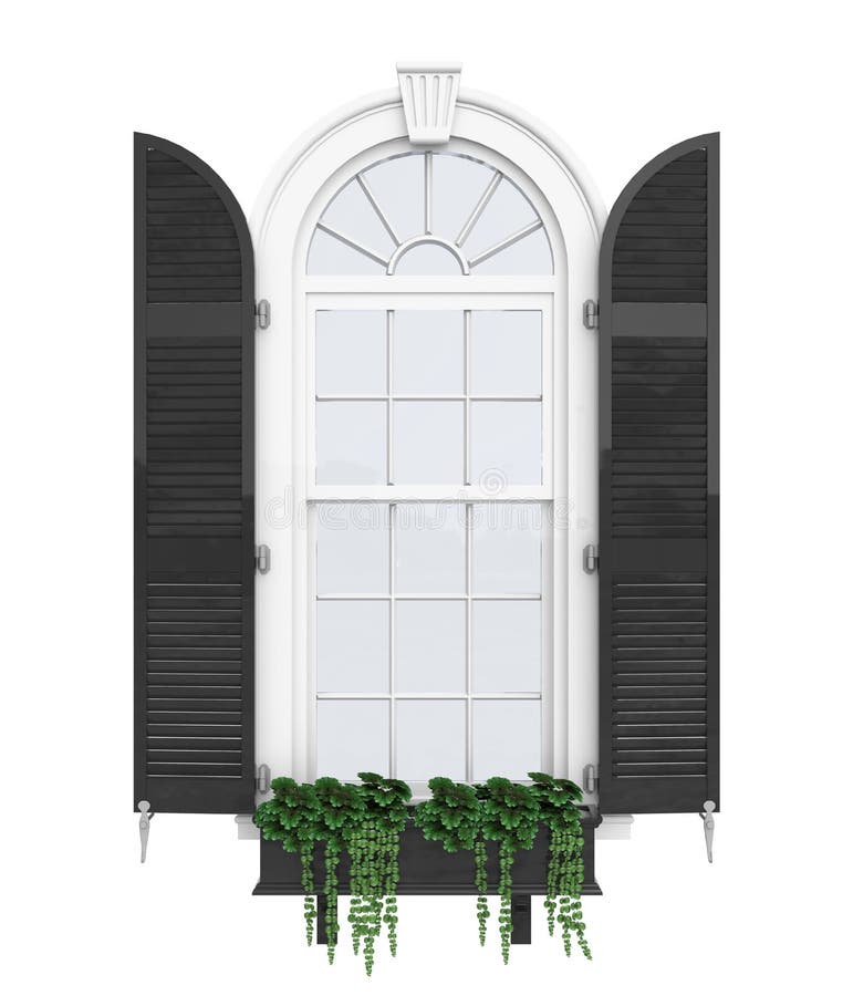 Classic Window Frame Isolated Stock Illustration - Illustration of ...