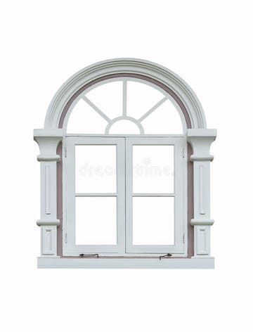 Classic Window Frame on White Stock Photo - Image of estate, backdrop ...