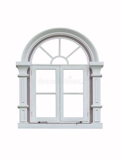 Classic Window Frame on White Stock Photo - Image of estate, backdrop ...