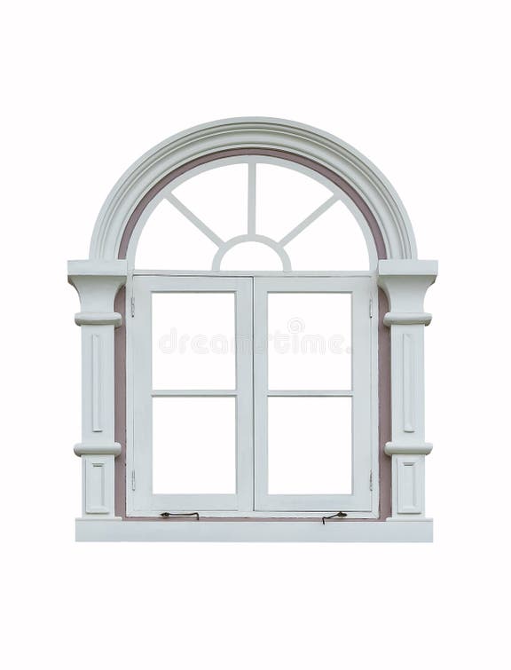 Classic Window Frame on White Stock Photo - Image of estate, backdrop ...