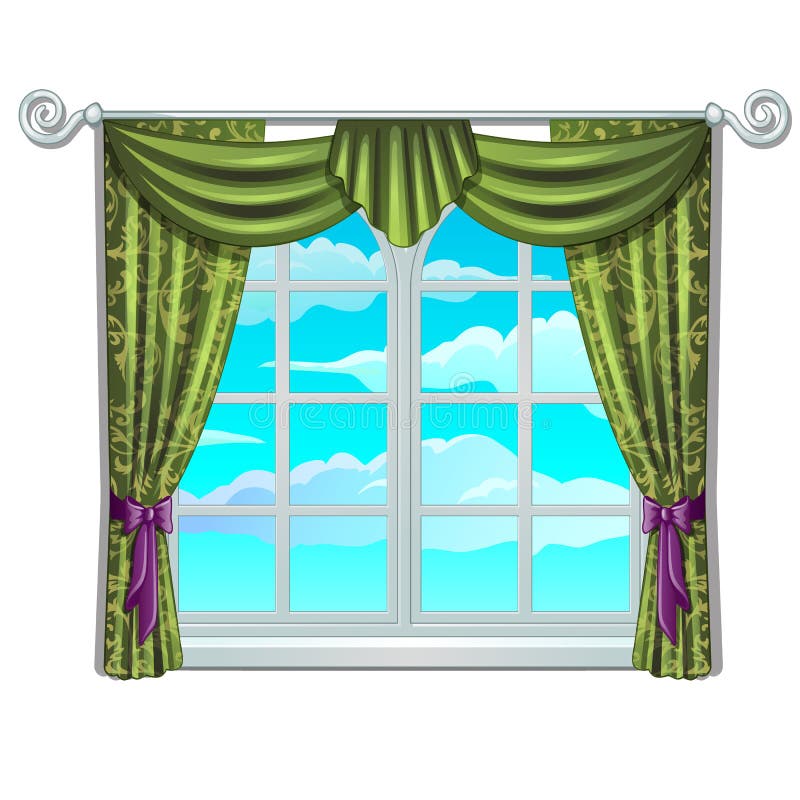 Classic White Window Curtains Stock Illustrations – 6,202 Classic White ...
