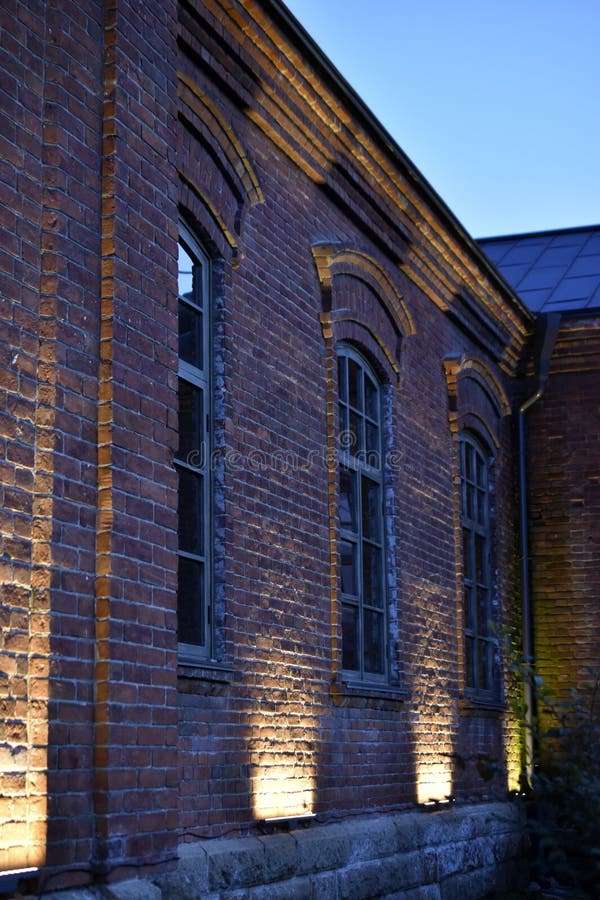 Classic Windows in a Red Brick House. Beautiful Classic Brick House ...