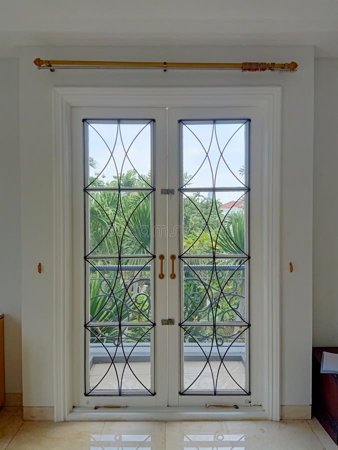 Classic Windows with Round Carving Stock Image - Image of window ...