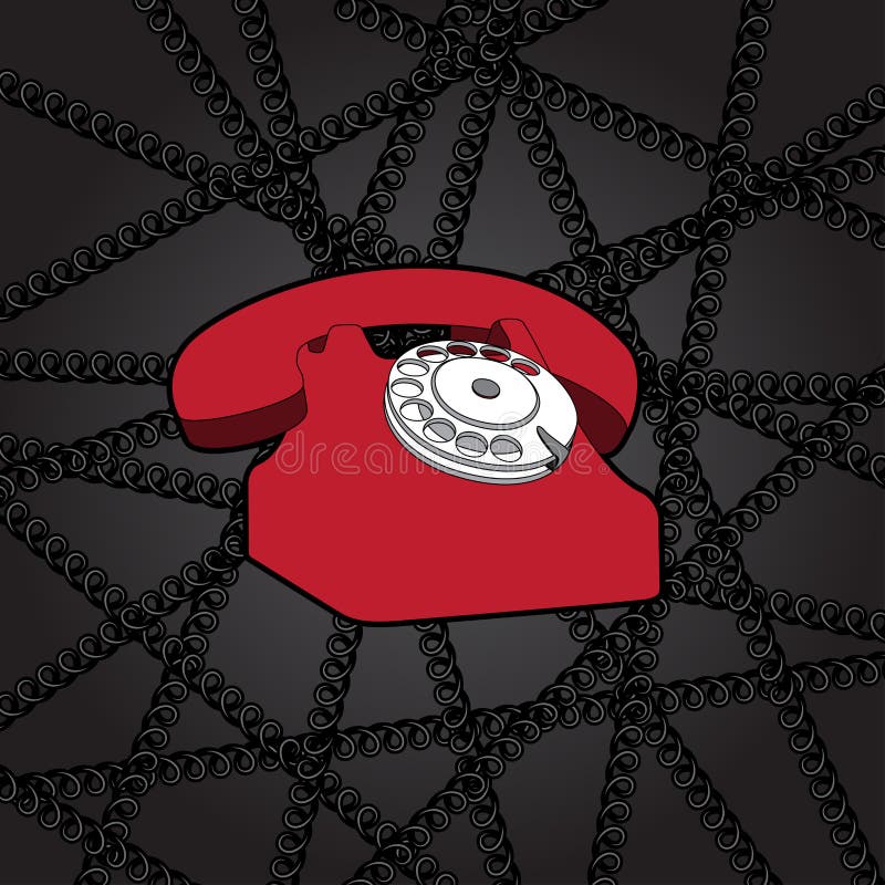 Classic wire telephone stock vector. Illustration of dial - 43528546