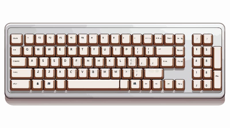 Classic Wired Keyboard Design Vector Cartoon Stock Vector ...