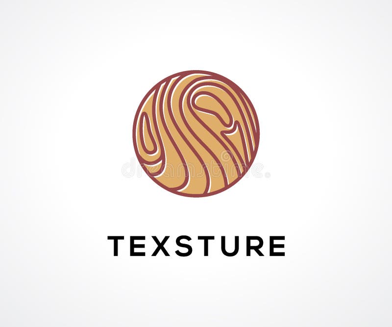 Classic Wood Texture Logo Design Concept With Line Art Style Stock ...