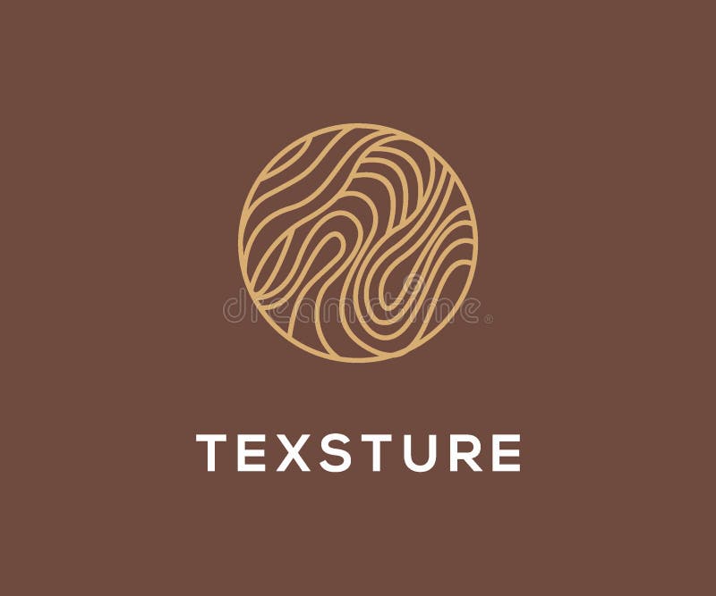 Classic Wood Texture Logo Design Concept with Line Art Style Stock ...