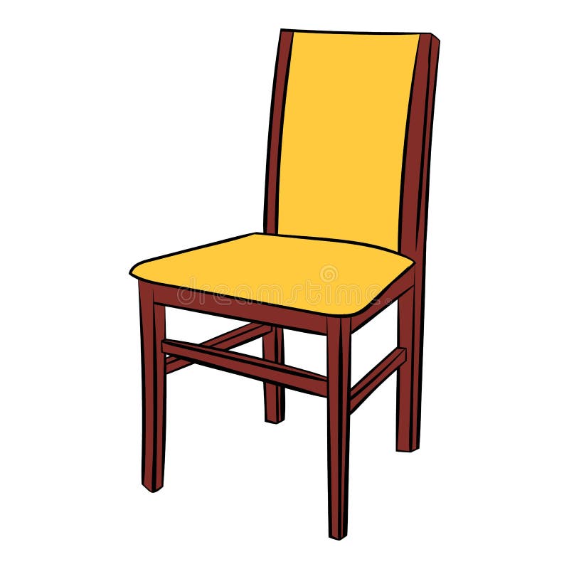 Comic cartoon wooden chair stock illustration. Illustration of print ...
