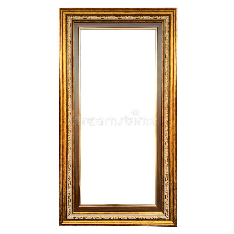 Classic Wooden Frame Isolated on White Stock Photo - Image of empty ...