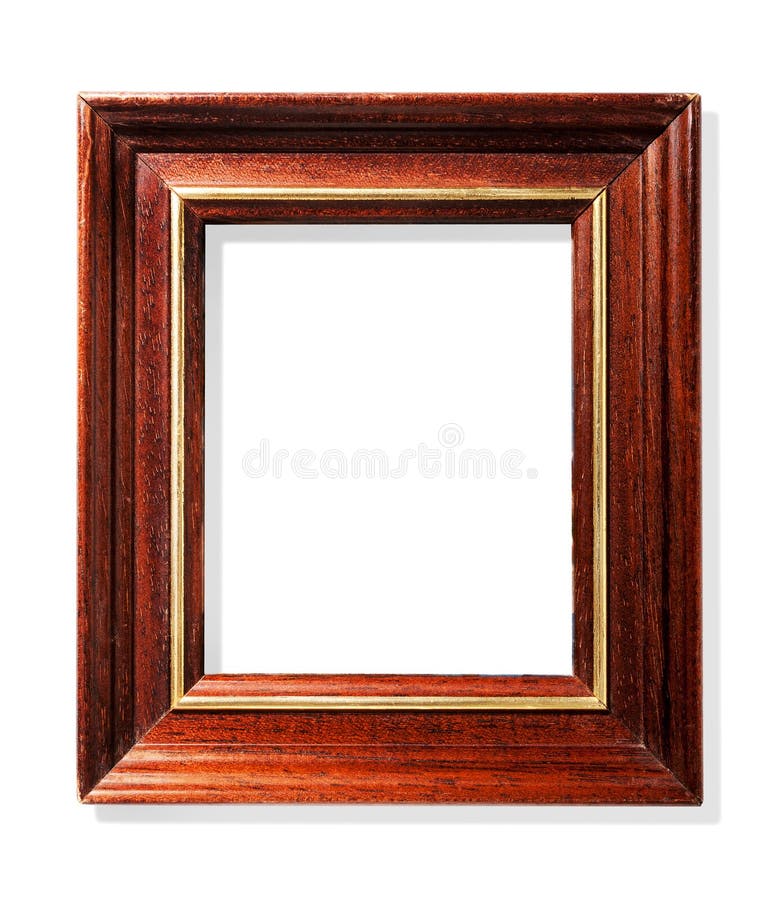 Classic Wooden Frame Isolated on White Stock Photo - Image of design ...