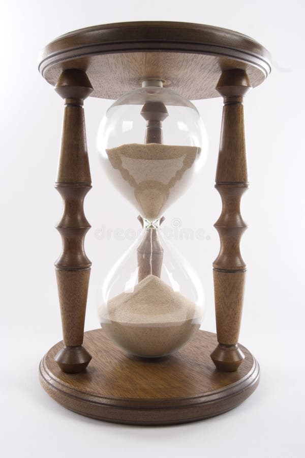 Wooden Hourglass Tilted stock image. Image of measurement - 17353643
