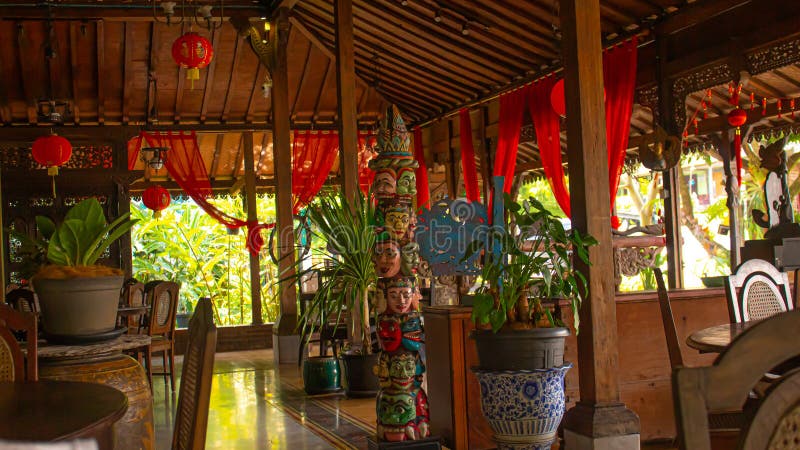 Classic Wooden Restaurant Interior, Rustic and Cozy Ambiance of Java ...