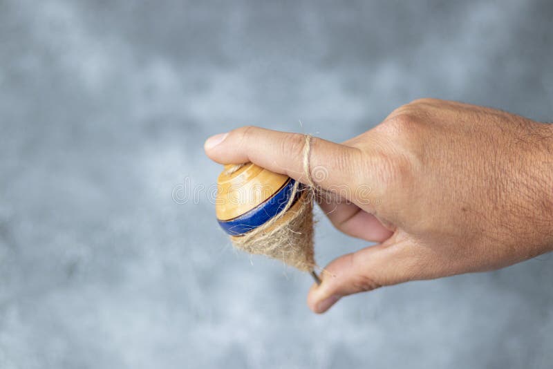 Classic Wooden Spinning Top Toy Stock Image - Image of play, designed ...