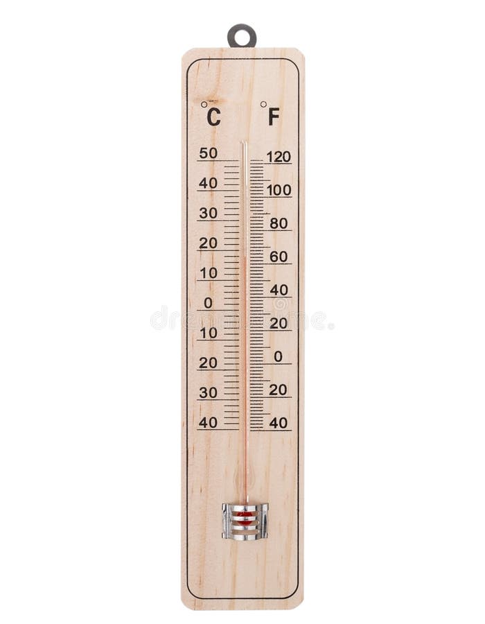 Classic Wooden Thermometer. Stock Image - Image of climate, fahrenheit ...