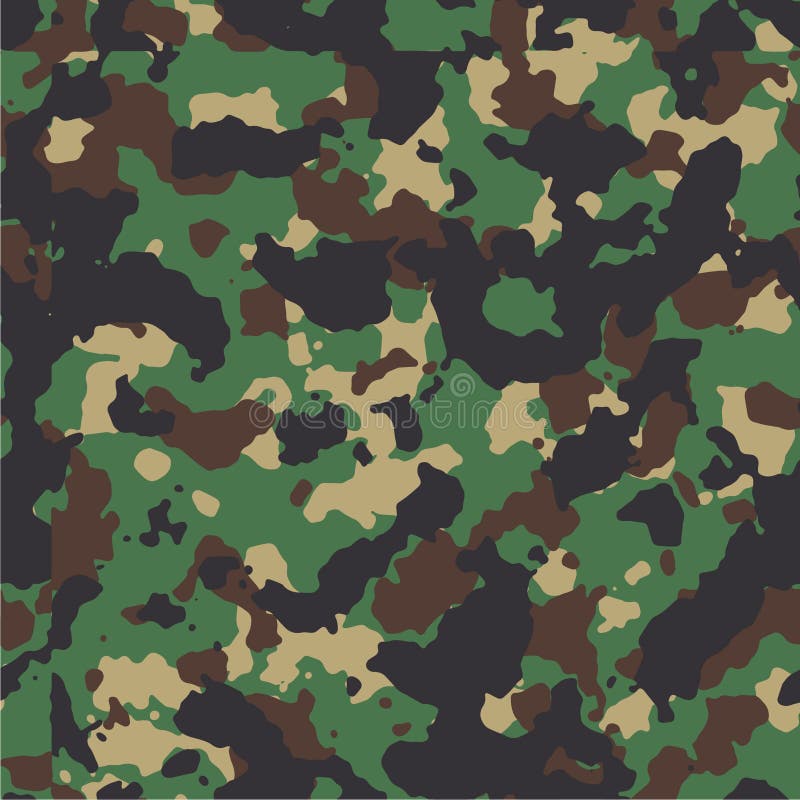 Classic Woodland Seamless Camo Pattern Stock Vector - Illustration of ...