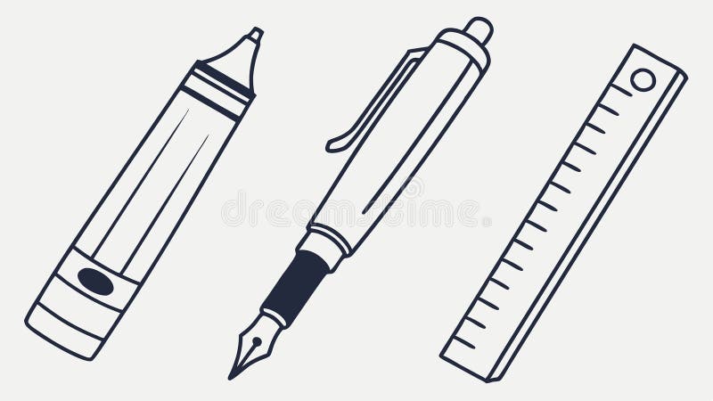 Writing Pen Ruler Stock Illustrations – 5,577 Writing Pen Ruler Stock ...