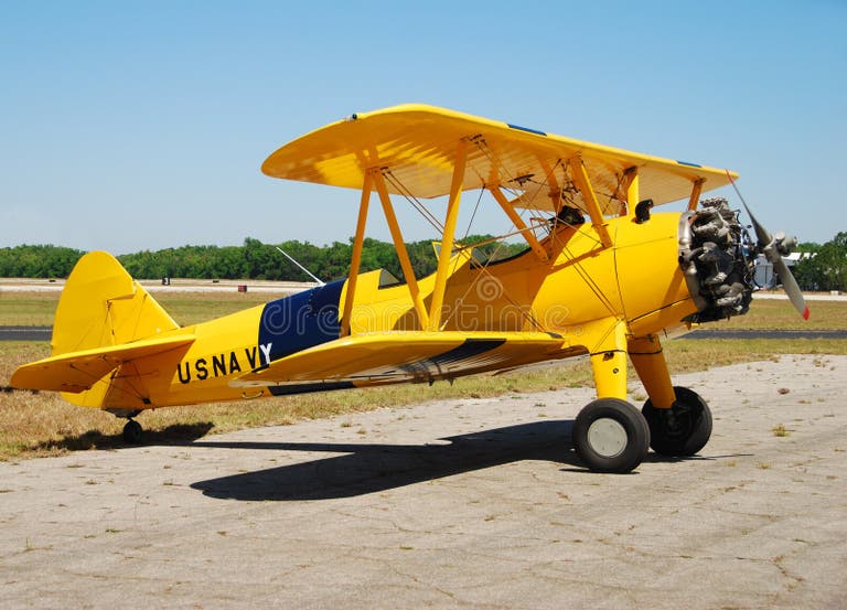Classic Yellow Aircraft stock image. Image of engine, classic - 2228089