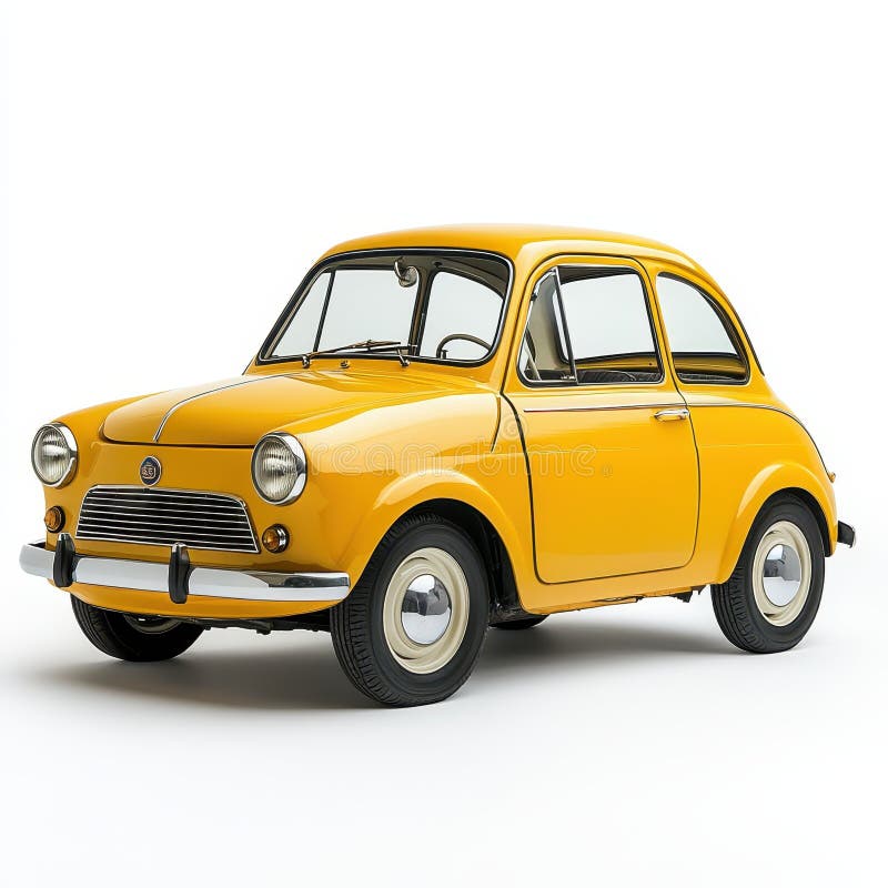 Classic Yellow Microcar Vintage Automobile Retro Vehicle Stock ...