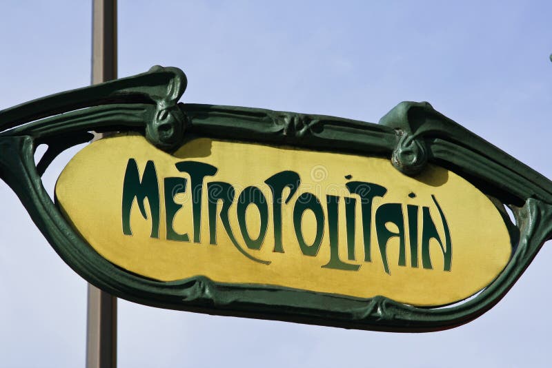 Classic Yellow Paris Metro Sign Editorial Stock Photo - Image of paris ...