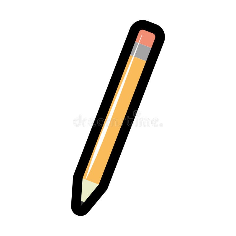 Classic Yellow Pencil Cartoon. Vector Stock Vector - Illustration of ...
