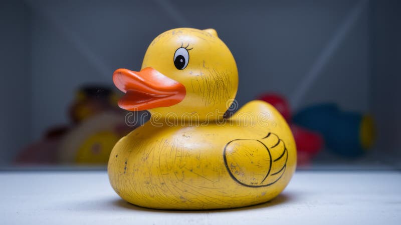 Classic Yellow Rubber Duck, on, Transparent Background Stock ...