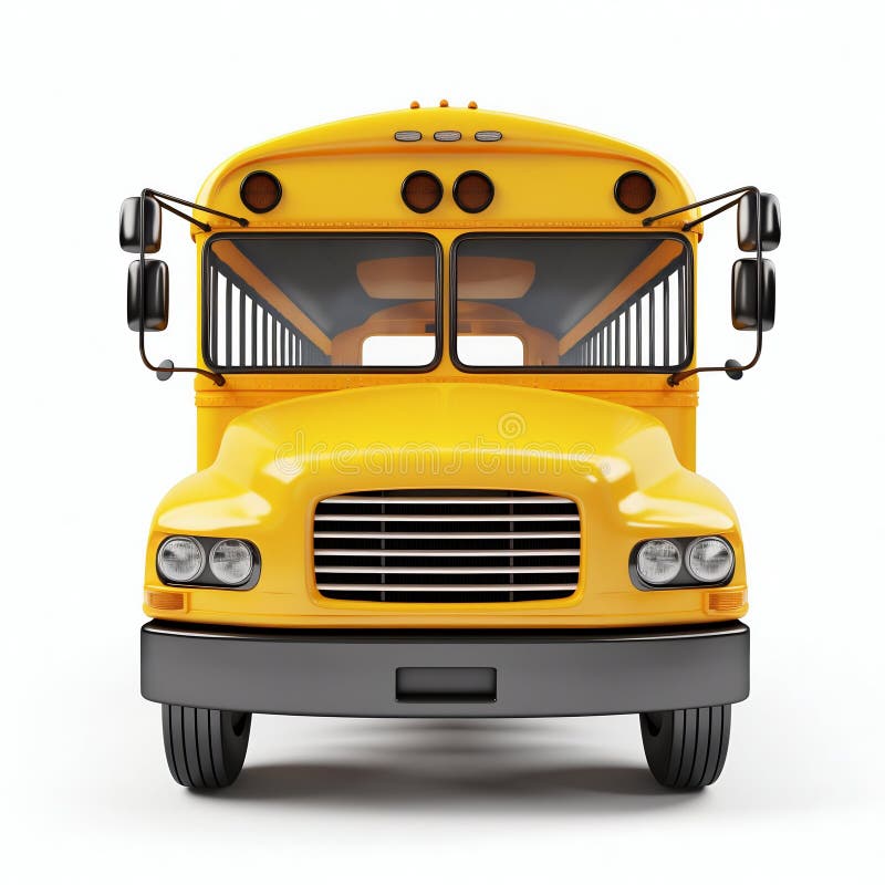 Classic Yellow School Bus Front View. Generative Ai Stock Illustration ...