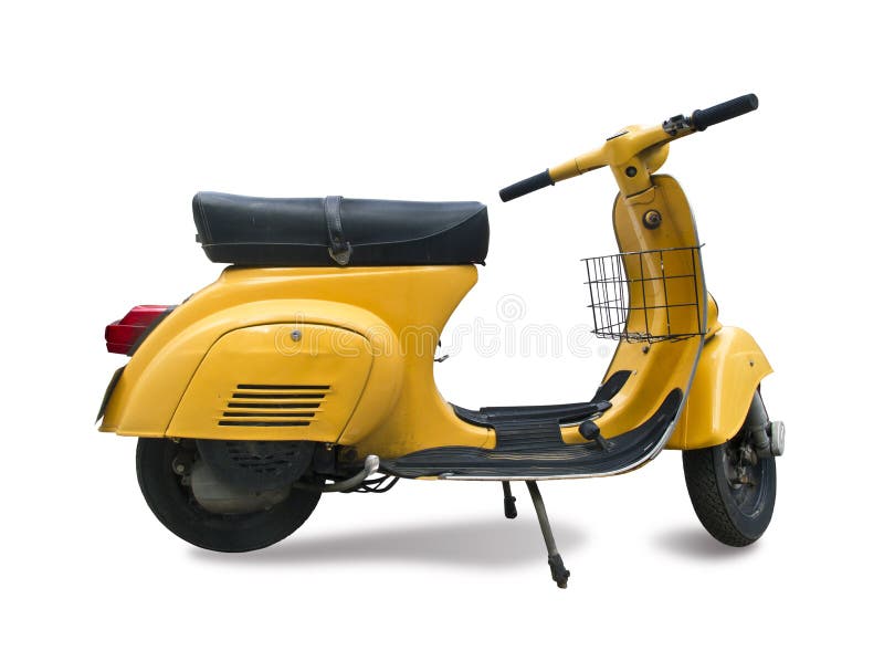 Moped - Scooter Yamaha Chappy Isolated on White Stock Photo - Image of ...