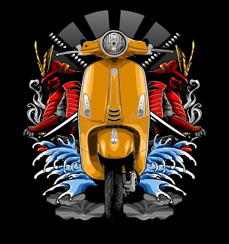 Samurai on the Background of Mount Fuji Stock Illustration ...