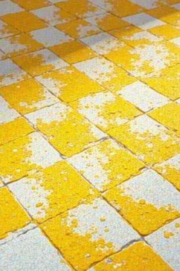 Classic Yellow and White Checkered Floor Tiles , Style, Decor Stock ...