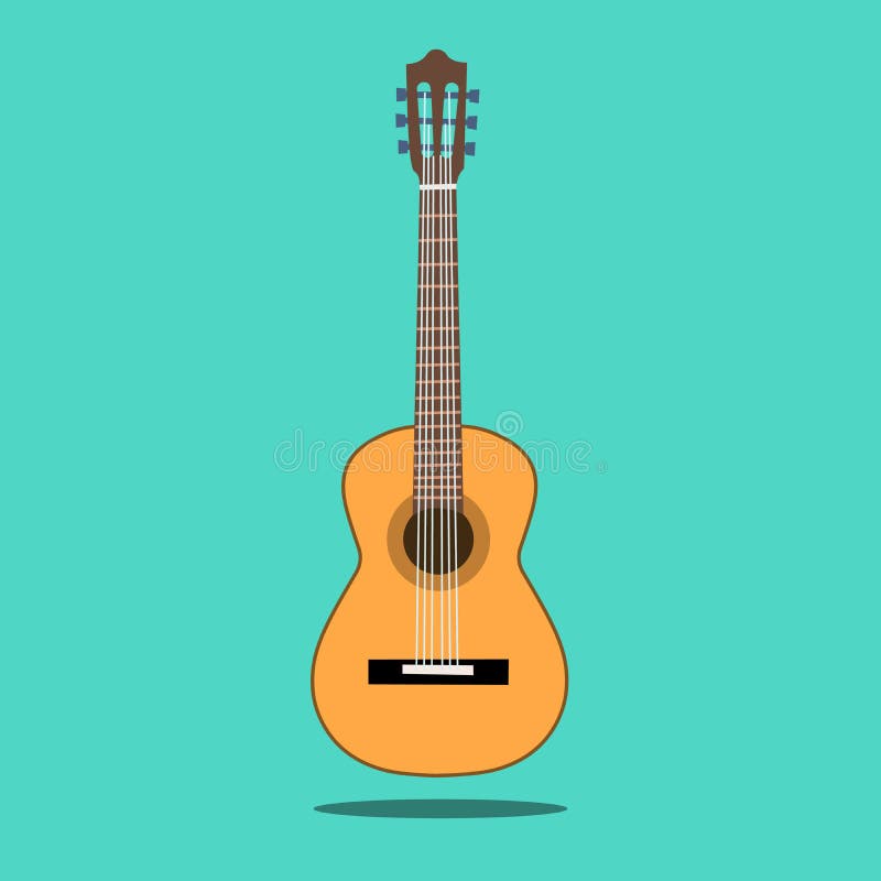 Classical Acoustic Guitar. Silhouette Classic Guitar. Illustration in ...