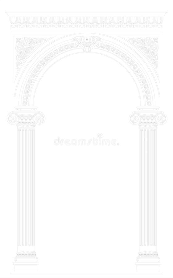 Classical Arch with Greek Ionic Columns Stock Vector - Illustration of ...