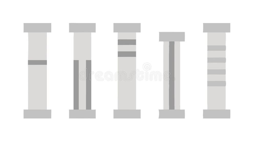 Classical Architectural Columns, Historical Building Elements, Vector ...